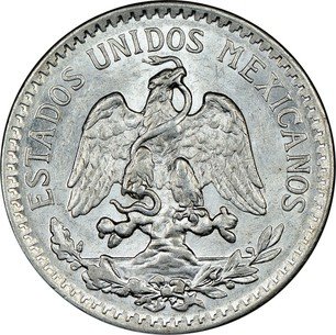 Mexican Silver 50 Centavos "Radiant Cap" 1918-1919 KM# 446 ...