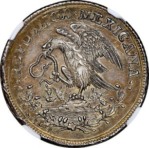 Mexican Silver 8 Reales "Radiant Cap" 1824 KM# 376.2 | coinscatalog.NET
