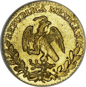 Mexican Gold Escudo "Cap on Stick" 1825-1869 KM# 379.5 | coinscatalog.NET