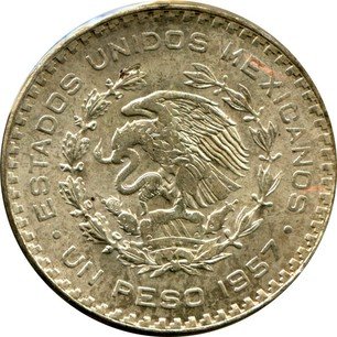 Mexican Silver Peso "100th Anniversary of Constitution" 1957 KM# 458 ...