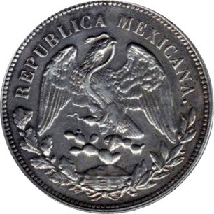 Mexican Silver Peso "Radiant Cap" 1898-1909 KM# 409.2 | coinscatalog.NET
