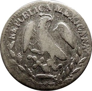 Mexican Silver Real "Radiant Cap" 1831-1862 KM# 372.9 | coinscatalog.NET