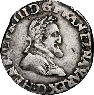 French Silver 1/4 Franc "Henry IV" 1589-1610 | coinscatalog.NET