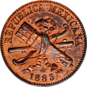 Mexican 1 Centavo "Pattern. Obverse Uniface Trial" 1883 KM# TS9 ...