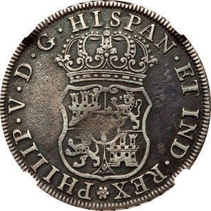 4 Reales de Plata Mexicanos "Patrón Felipe V" 1732 | coinscatalog.NET