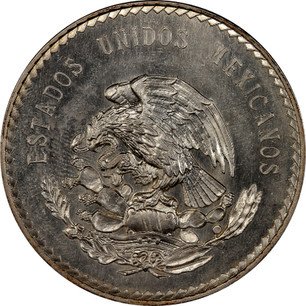 Mexican Silver 5 Pesos "Scales Pattern" 1947 KM# Pn195 | coinscatalog.NET