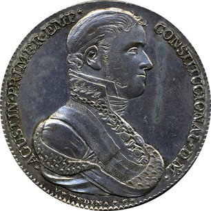 8 Reales de Plata Mexicanos "Moneda Proclamación Agustín I" 1822 ...