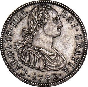 Mexican Silver 8 Reales "Carlos IV Pattern" 1792 | coinscatalog.NET