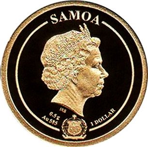 Samoan Gold 1 Dollar "Elizabeth II Baron Munchhausen" 2020 ...