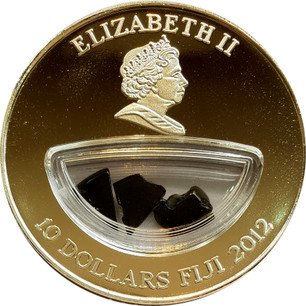 Fijian Silver plated Copper-Nickel 10 Dollars "Neuschwanstein Meteorite ...