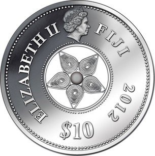 Fijian Silver 10 Dollars "Flowers" 2012 KM# 199 | coinscatalog.NET