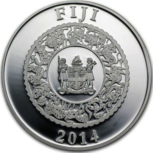 Fijian 1 Oz Silver 10 Dollars "Year of the Horse" 2014 KM# 345 ...