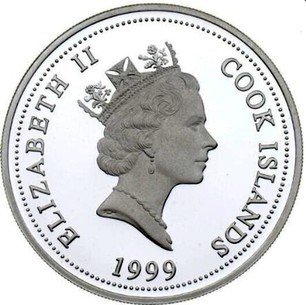 Cook Islands 1 Oz Silver 2 Dollars "Garfield and Odie" 1999 KM# 340 ...