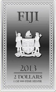Fijian 1 Oz Silver 2 Dollars "Collared Lory" 2013 KM# 367 ...