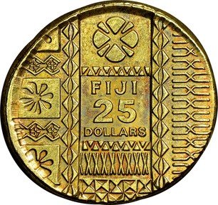 Fijian Gold 25 Dollars "Bure Kalou" 1990-1992 KM# 57 | coinscatalog.NET