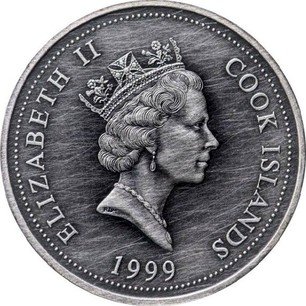 Cook Islands 2 Oz Silver 5 Dollars "Cutty Sark" 1999 KM# 446 ...
