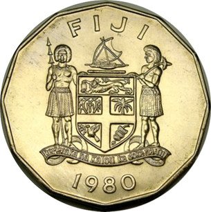 Fijian Copper-Nickel 50 Cents "10th Anniversary of Independence" 1980 ...