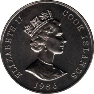 Cook Islands Copper-Nickel Dollar "60th Birthday of Queen Elizabeth II ...