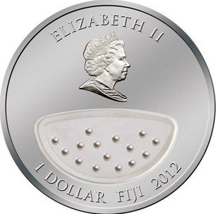 Fijian Silver 1 Dollar "China. White Pearl" 2012 KM# 447 | coinscatalog.NET