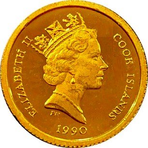Cook Islands 1/25 Oz Gold 100 Dollars "American bald eagle" 1990 KM# 74 ...