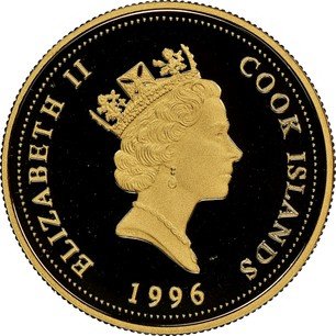 100 Dólares de Oro de las Islas Cook "Año Lunar del Ratón" 1996 KM# 842 ...