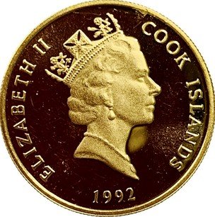 Cook Islands 1/5 Oz Gold 20 Dollars "Elizabeth II Papillon" 1992-1994 ...