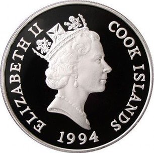 Cook Islands Silver 20 Dollars "Queen Mother and Daughters" 1995 KM ...