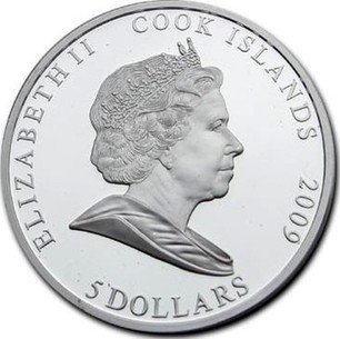 Cook Islands Silver 5 Dollars "Earth" 2009 KM# 785 | coinscatalog.NET