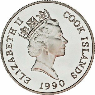 Cook Islands Silver 50 Dollars "Elizabeth II Olympic Games 1992" 1990 ...