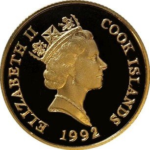 Cook Islands Gold 50 Dollars "Elizabeth II FIFA World Cup 94" 1992 KM ...