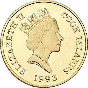 Cook Islands Gold 50 Dollars "African lion" 1993 KM# 245 | coinscatalog.NET