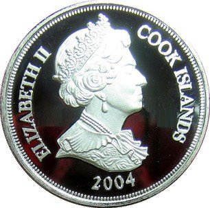 Cook Islands Silver plated Copper-Nickel Dollar "60th Anniversary. D ...