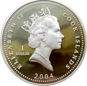 Cook Islands 1 Oz Silver Dollar "Elizabeth II Gymnastics" 2004 KM# 1151 ...