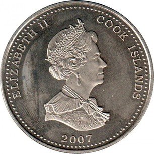 Cook Islands Copper-Nickel One Dollar "HMS Victory" 2007 KM# 733 ...