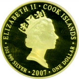 Cook Islands 1 Oz Silver One Dollar "Sydney Mint Gold Sovereign" 2007 ...