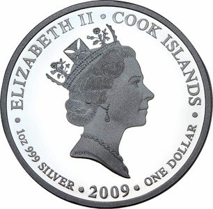 Islas Cook 1 Oz Dólar de Plata "Elizabeth II Botany Bay" 2008 KM# 507 ...