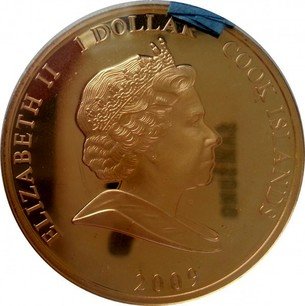 Cook Islands Gold plated Copper-Nickel 1 Dollar "40 Years First Man on ...
