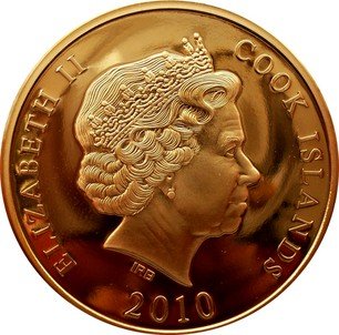 Cook Islands Gold plated Copper Dollar "Elizabeth II Wartburg" 2010 KM ...