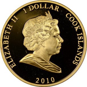 Cook Islands Gold plated Copper-Nickel Dollar Dependency of New Zealand ...