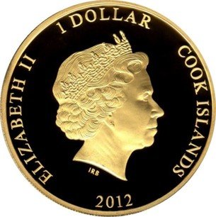 Cook Islands Copper-Nickel plated Gold Dollar "STS-69 Spacewalk" 2012 ...