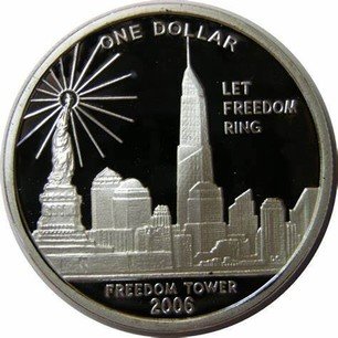 Cook Islands Silver plated Bronze One Dollar "Freedom Tower" 2005-2008 ...
