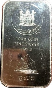 Fijian Silver 1 Dollar "Ingot" 2015-2018 | coinscatalog.NET