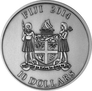 Fijian Silver 10 Dollars "Stag Beetle" 2014 | coinscatalog.NET