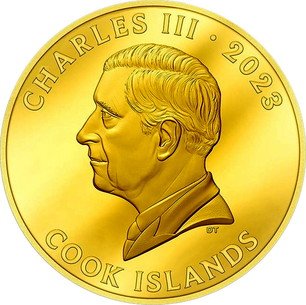 Cook Islands Gold 100 Dollars "Charles III Black Jack" 2023 ...