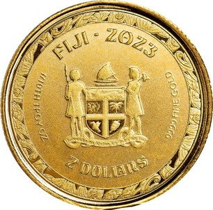 Fijian 1/10 Oz Gold 2 Dollars "Koi Fish" 2023 | coinscatalog.NET