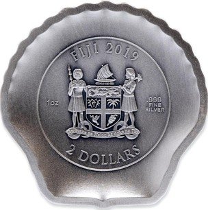 Fijian 1 Oz 2 Dollars "Seashell" 2019 | coinscatalog.NET