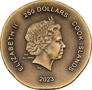 Cook Islands 1 Oz Gold 250 Dollars "Charles III Tortoise" 2023 ...
