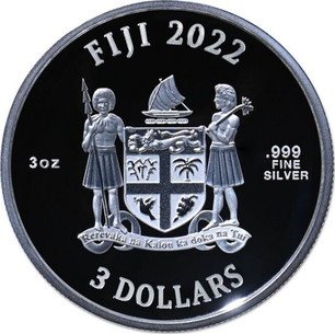 Fijian 3 Oz Silver 3 Dollars "The Blue Marble. Domed" 2022 ...
