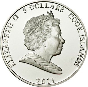 Cook Islands 1 Oz Silver 5 Dollars "Lion and Turtle" 2011 KM# 1401 ...