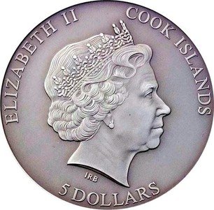 Islas Cook 1 Oz Plata 5 Dólares "Impacto de Condrita" 2015 KM# 1698 ...